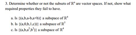 solved determine whether or not the subsets of r n are