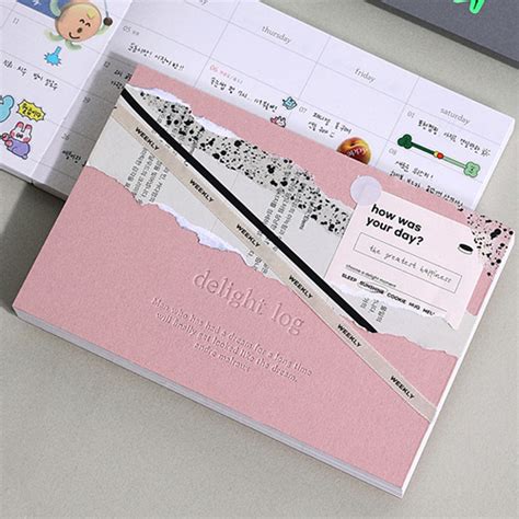 워너디스 2024 딜라이트 로그 와이드 위클리 다이어리 일기장 플래너 가로형 불렛저널 위시버킷