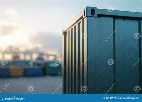 Intermodal Container In A Cargo Port Stock Illustration Illustration Of Conex Steel 349369734