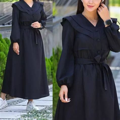 خرید و قیمت پیراهن مشکی بلند زنانه پیراهن شیک ومجلسی مانتو مشکی ساحلی