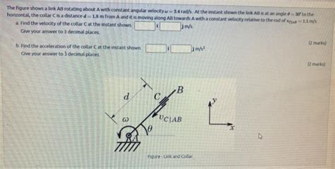 Solved The Figure Shows A Link Ab Rotating About A With