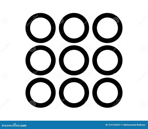Circle Shape Outline Collection Symbol Black Element Vector Stock Vector Illustration Of