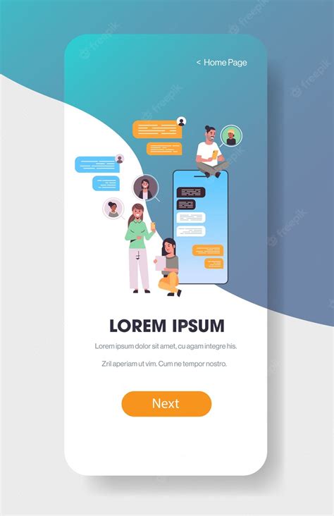 Premium Vector Mix Race People Using Chatting App On Digital Devices Social Network Chat