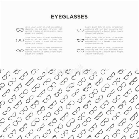 Eyeglasses Concept With Thin Line Icons Sunglasses Sport Glasses