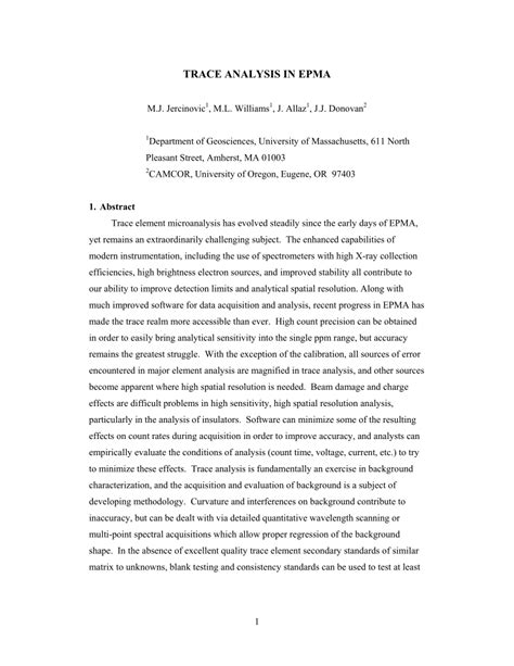 Pdf Trace Analysis In Epma