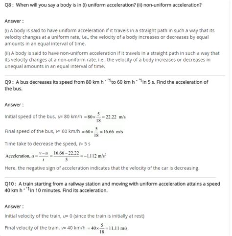 Ncert Solutions For Class 9 Science Motion Chapter 8