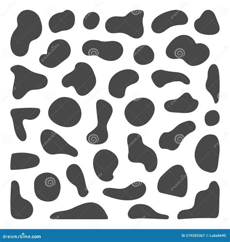Organic Shapes Set Black Liquid Silhouette Irregular Blob Modern