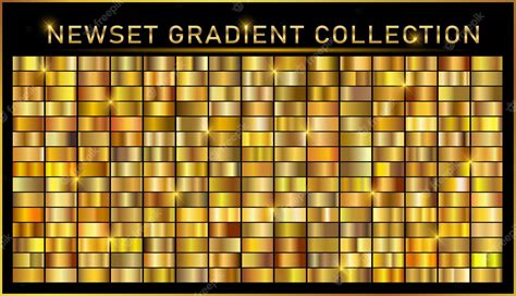 Premium Vector Gold Gradient Set Background Vector Icon Texture Metallic Illustration For