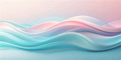 Abstract Pastel Waves Serene Flowing Design With Soft Color Transitions Generative Ai Stock