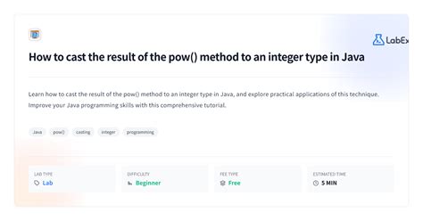 How To Cast The Result Of The Pow Method To An Integer Type In Java