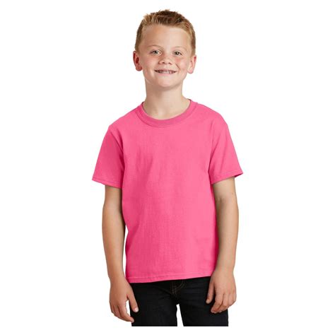 Port And Company ® Youth Core Cotton Tee Pc54y Neon Pink Port And C