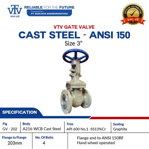 Vtv Gate Valve Cast Steel Ansi 150 3 Inch Bjmsonlinecom