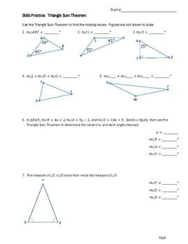 Triangle Sum Theorem By Tara Murphy TPT