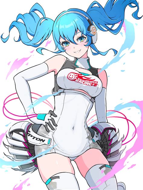 hatsune miku, racing miku, and racing miku (vocaloid and 1 more) drawn ...