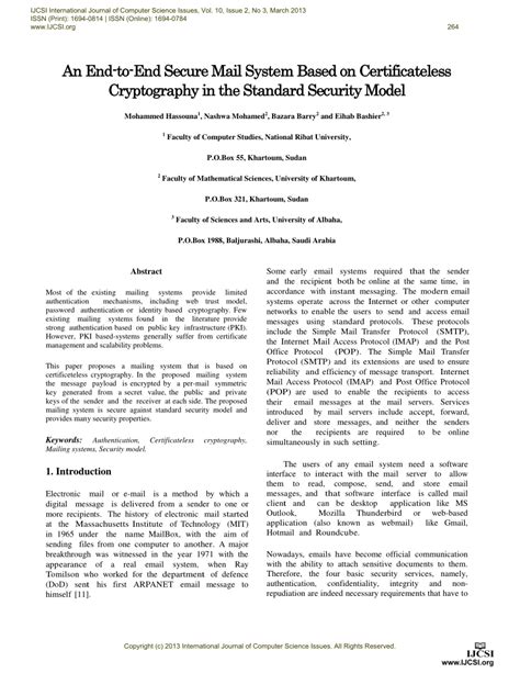 Pdf An End To End Secure Mail System Based On Certificateless