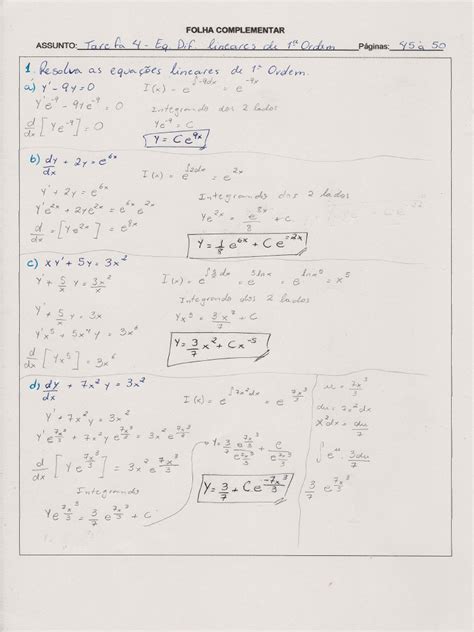 Tarefa 4 Eq Dif Lineares De 1 Ordem Pdf