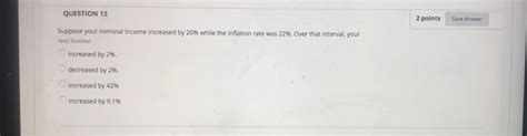 Solved Question 12 2 Points Save Answer Suppose Your Nominal
