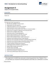 Assignment Instructions Pdf INN Introduction To Internetworking Assignment Chapters