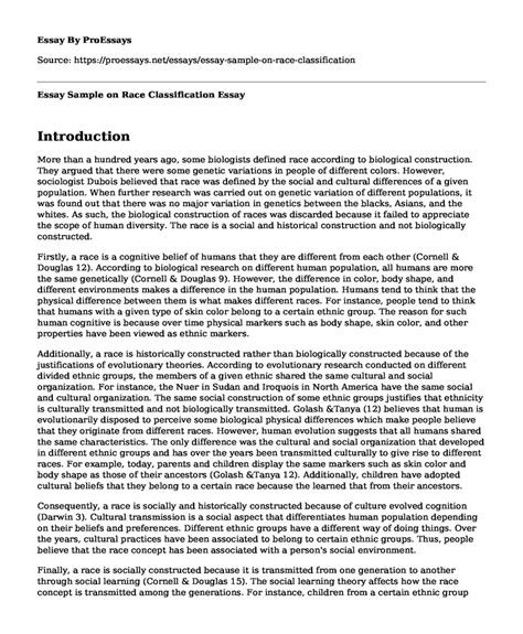 📚 Essay Sample On Race Classification Free Essay Term Paper Example