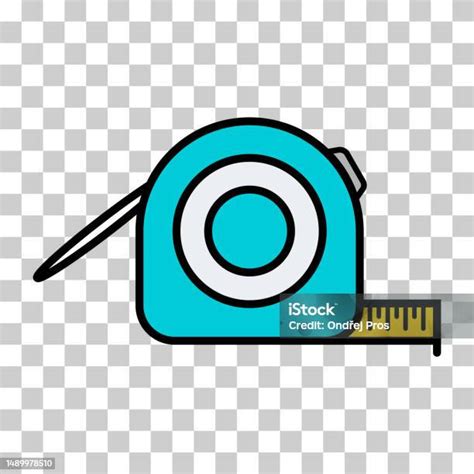 측정 테이프 아이콘 측정 도구 컨셉 디자인 기호 계측기 플랫 벡터 일러스트 레이 션 개념에 대한 스톡 벡터 아트 및 기타 이미지