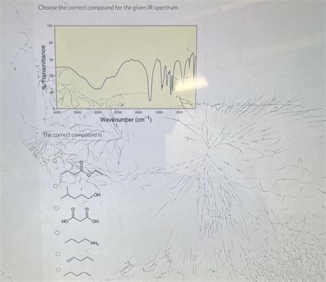 Solved Choose The Correct Compound For The Given Ir