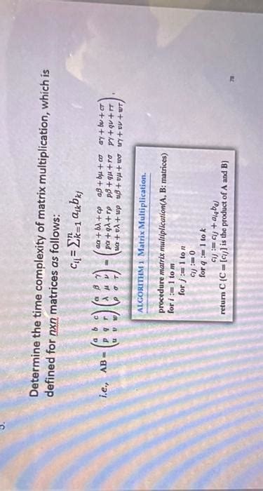 Solved Determine The Time Complexity Of Matrix