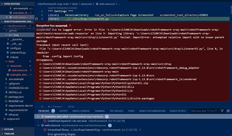 Getting Error Modulenotfounderror No Module Named Robotframewokxray