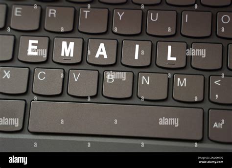 Internet Concept On The Black Keyboard The Inscription Is Highlighted In White Email Stock