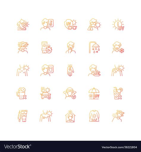 Sunburn And Sunstroke Prevention Gradient Linear Vector Image