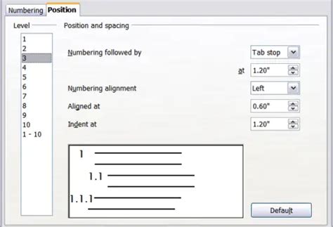 OpenOffice Writer X Setting Up The Indentation Of Headings