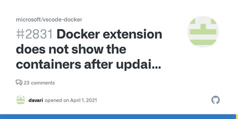 Docker Extension Does Not Show The Containers After Updaing Vscode To V Vscode Error