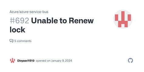 Unable To Renew Lock · Issue 692 · Azureazure Service Bus · Github