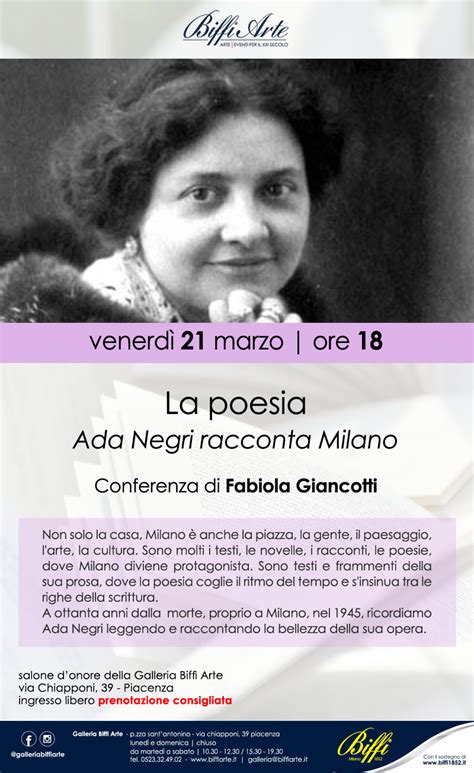 21 Marzo 2025 Ada Negri Racconta Milano Conferenza Di Fabiola Giancotti Biffi Arte