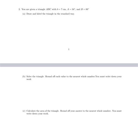 solved 2 you are given a triangle abc with b 7 cm a 34∘