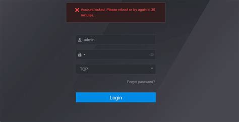 Disable Account Lock When Wrong Password On The Dahua Kbvision