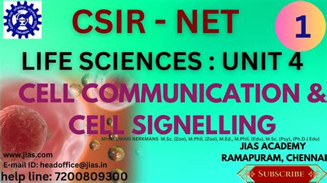 CSIR NET LIFE SCIENCES UNIT IV CELL COMMUNICATION CELL SIGNELLING PART 1 YouTube