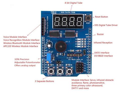 Apc220 Bluetooth Voice Recognition Module Multifunctional Expansion Bo