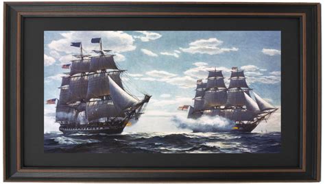 Framed Uss Constitution Vs Hms Java By Charles Paterson December 1812