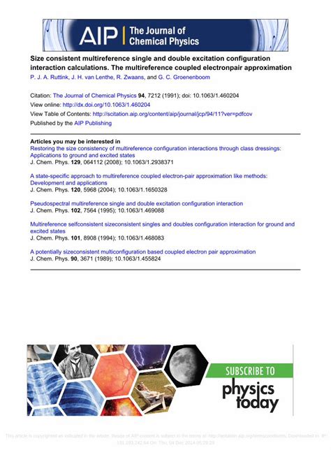 Pdf Size Consistent Multireference Single And Double Excitation