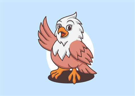 Adorable And Cute Eagle Chick Waving Wing With Cheerful Expression 54842559 Vector Art At Vecteezy