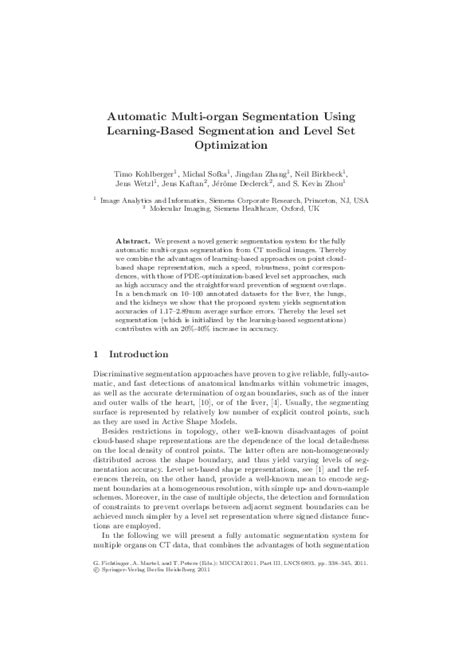 pdf automatic multi organ segmentation using learning based