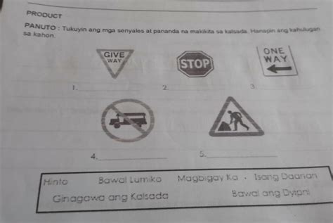 Product Panuto Tukuyin Ang Mga Senyales At Pananda Na Makikita Sa