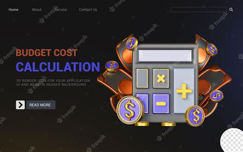 premium psd calculator sign with dollar coin note cash on dark