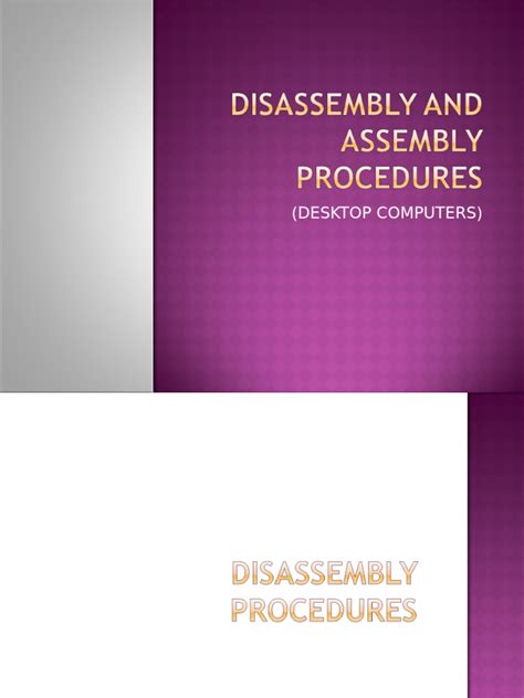 3 Disassembly And Assembly Procedures Pdf Electrostatic Discharge