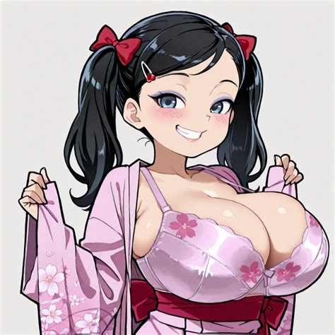 Rule 34 1girls Ai Generated Black Hair Blue Eyes Bow Bra Breasts