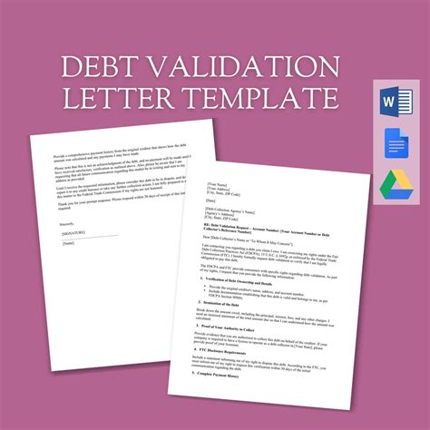 Debt Validation Letter Template Dispute Debt Fdcpa Compliant