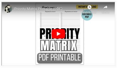 Priority Matrix Printable Pdf Mom Money Map