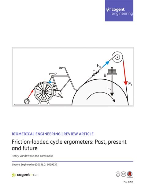 Pdf Friction Loaded Cycle Ergometers Past Present And Future