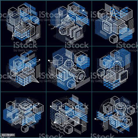 등등도성 선 벡터 일러스트레이션이 있는 추상적 배경입니다 0명에 대한 스톡 벡터 아트 및 기타 이미지 0명 3차원 형태 건설 산업 Istock