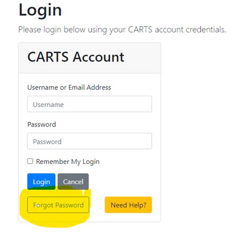 Crash Query Tool Users Forgot Password Reset Instructions